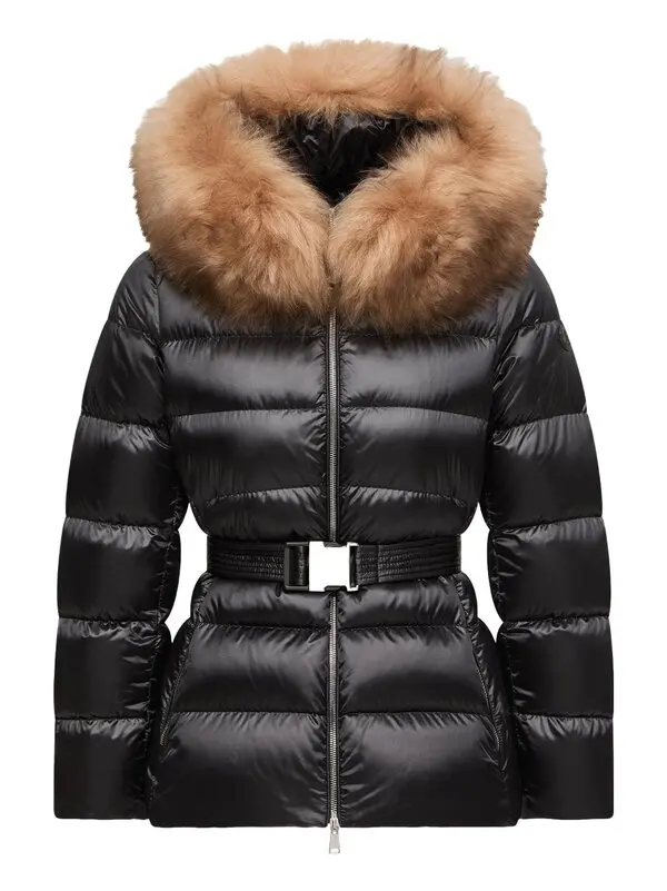 Moncler Cupidones Shearling-trimmed Short Down Jacket - Black/beige