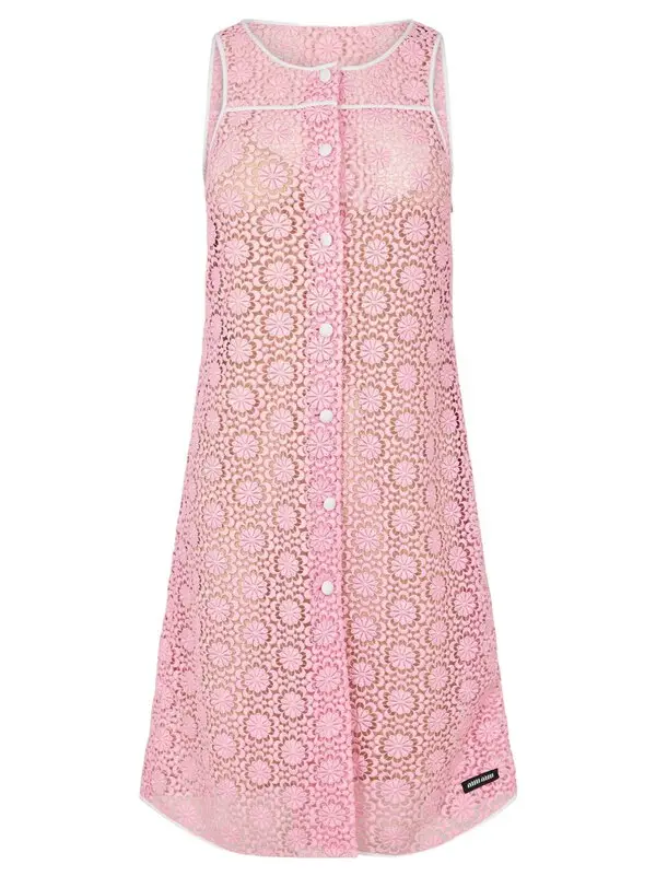 Miu Miu Sleeveless Lace Shift Dress - No