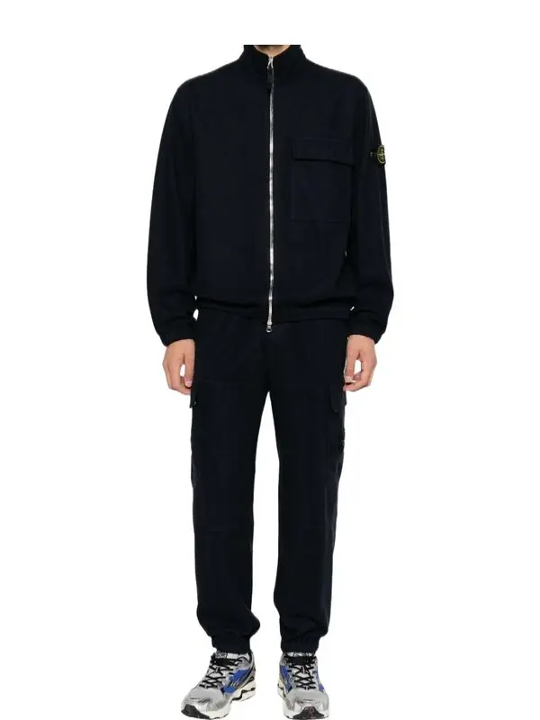 Stone Island Logo Patch Cargo Pants - Blue
