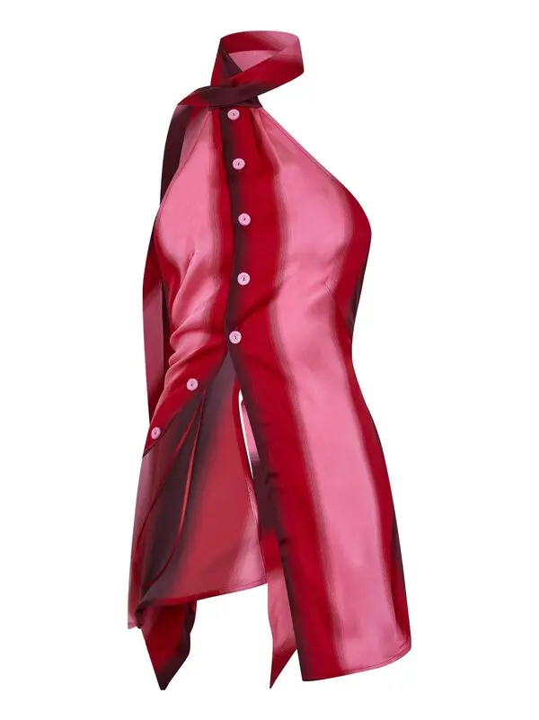 Cult Gaia Gradient Satin Halter Top - Red