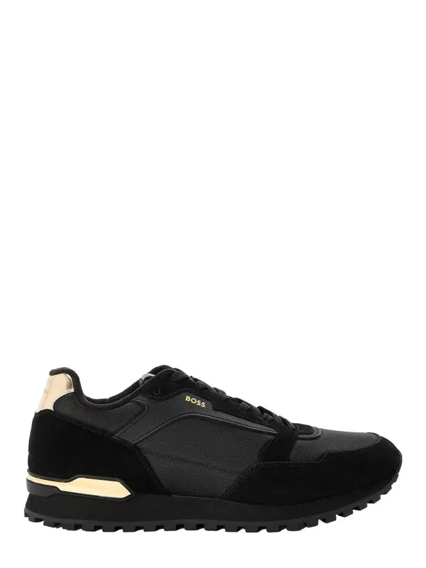 Hugo Boss Athletic Sneakers With Geometric Accents - Black