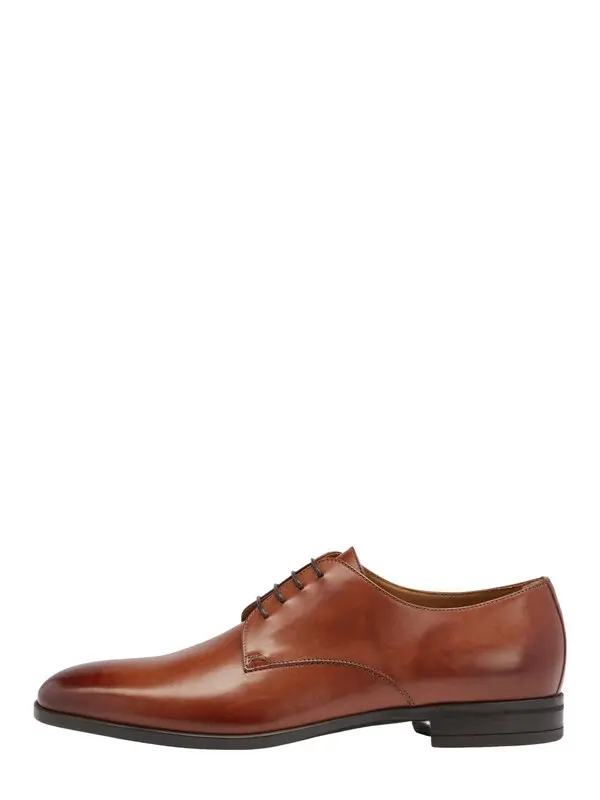 Hugo Boss Polished Leather Derby Shoes - Red