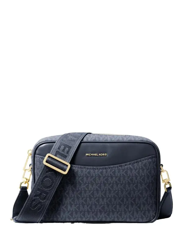 Michael Kors Bev Large Signature Logo Crossbody Bag - Blue