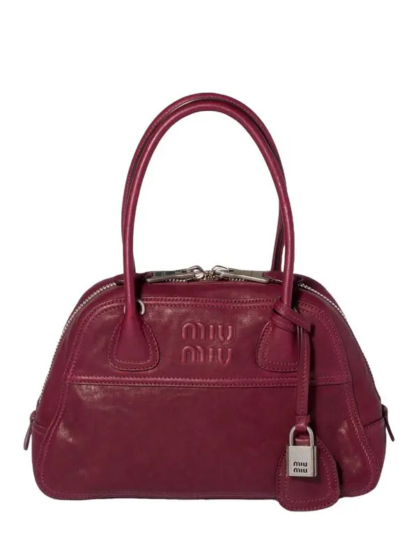 Miu Miu Vivant Nappa Leather Bowling Bag - Amaranth