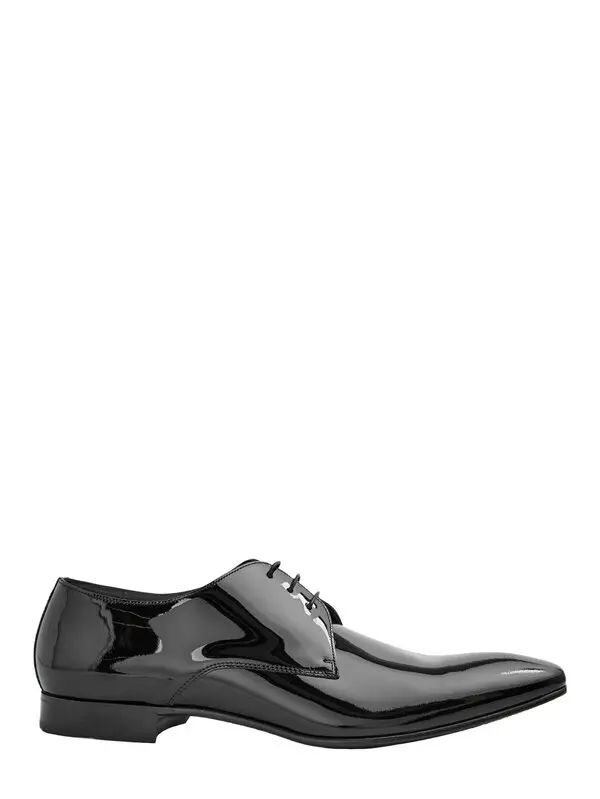 Hugo Boss Patent Leather Lace-up Derby Shoes - Black
