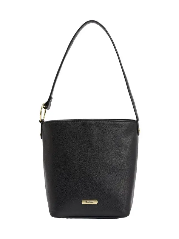 Barbour Topgrain Cowhide Bucket Bag - Black