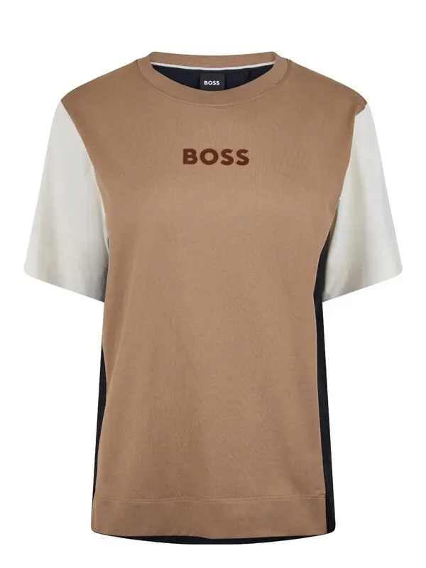 Hugo Boss Colorblock Crewneck T-shirt - Brown