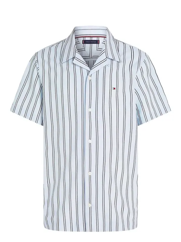 Tommy Hilfiger Verticalstripe Campcollar Shortsleeve Shirt - No