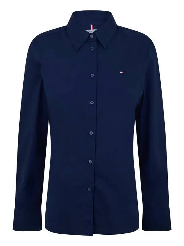 Tommy Hilfiger Cotton Shirt With Spread Collar - Black