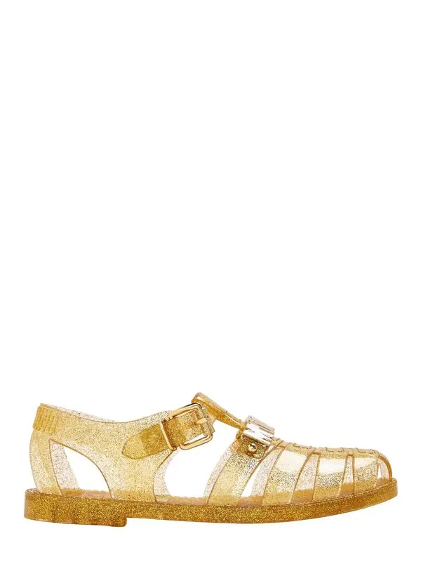 Moschino Glitter Flat Sandals - Red