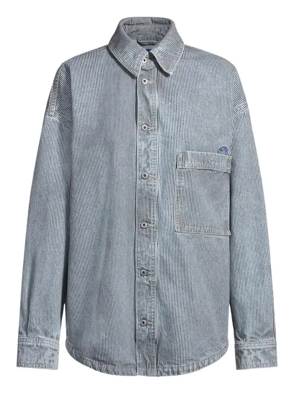 Hugo Boss Vertical Stripe Long Sleeve Shirt - Blue