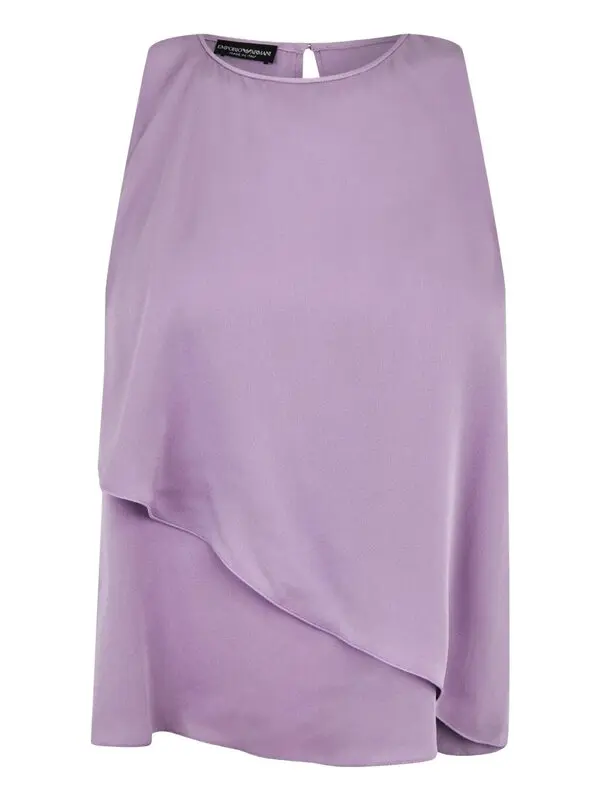 Emporio Armani Sleeveless Top With Draped Hem - No