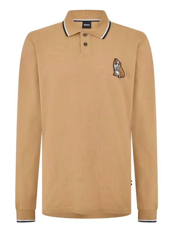 Hugo Boss Collared Longsleeve Polo - Nude