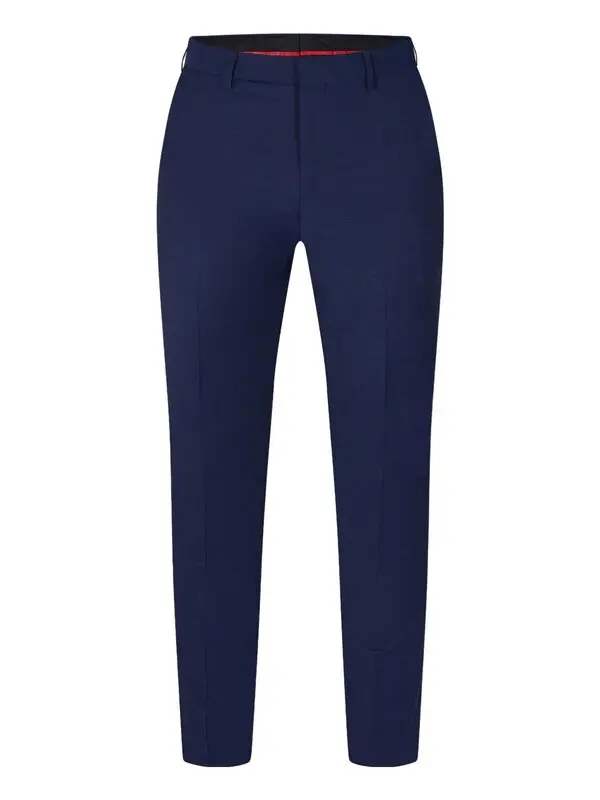 Hugo Boss Midrise Tailored Suit Trousers - Blue