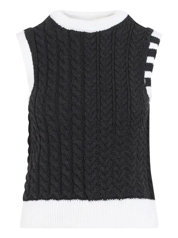 Thom Browne Sleeveless Ribbed Vest - Dark Grey
