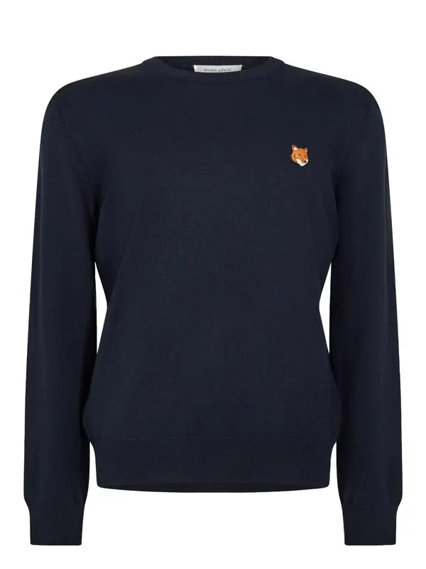 Maison Kitsuné Fox Merino Wool Crew Neck Pullover - No