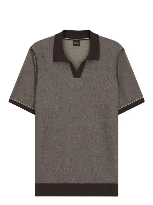 Hugo Boss Shortsleeve Knit Polo Shirt - Black