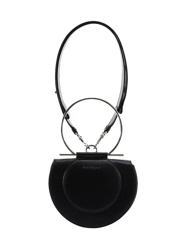 FERRAGAMO Logo Shoulder Bag - Black