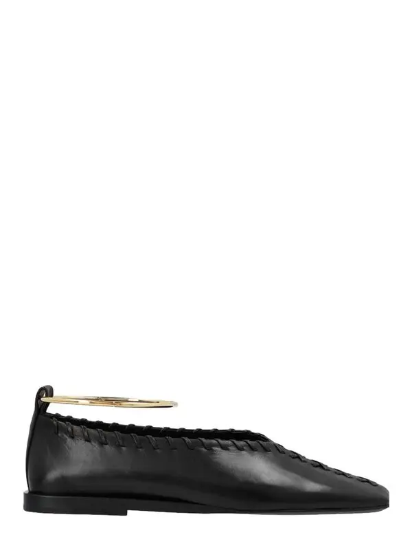 JIL SANDER Stitch-detailed Ballerina Flats - Black