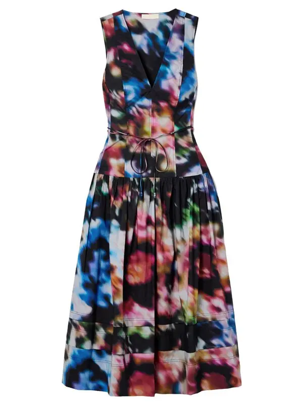 Ulla Johnson Printed V-neck Midi Dress - No