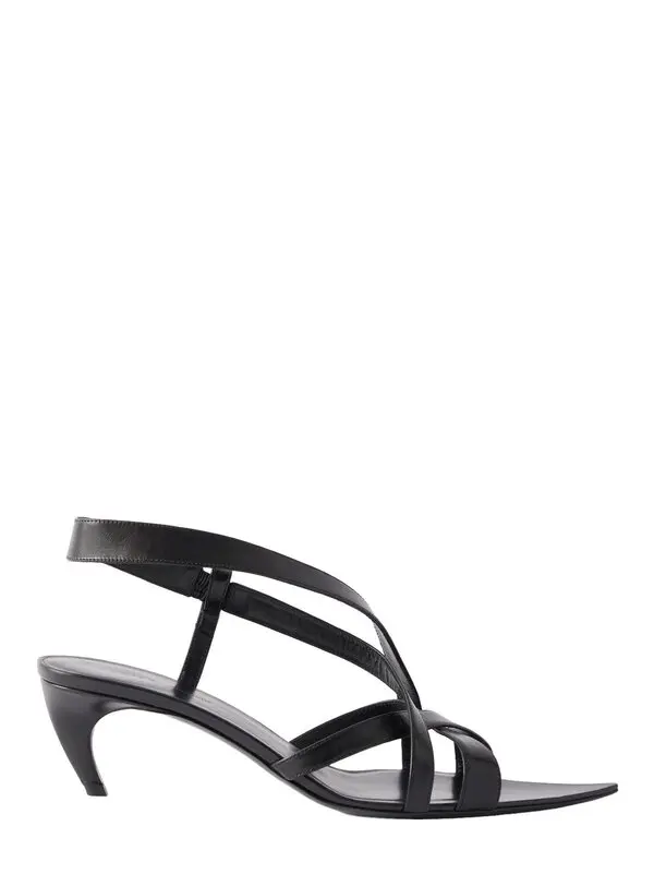 Khaite Sadie 55 Leather Sandals - Black