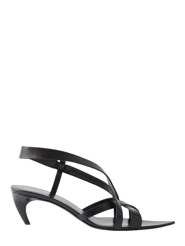 Khaite Sadie 55 Leather Sandals - Black