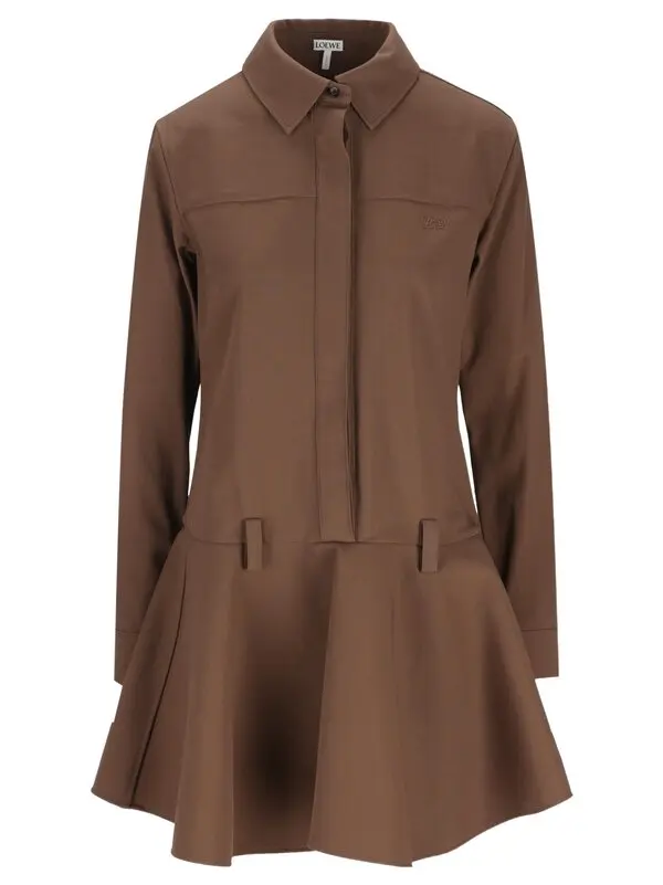 Loewe Cotton Utility Dress - Brown