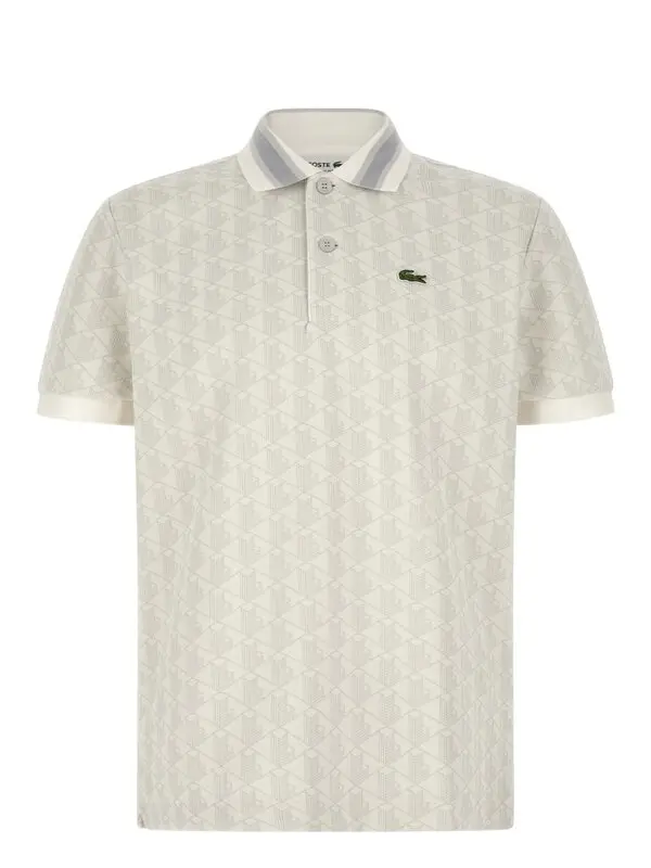 Lacoste Short-sleeved Polo Shirt - White/grey