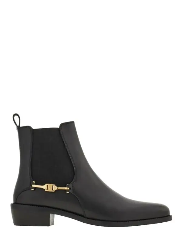 FERRAGAMO F Buckle Chelsea Boots - Black