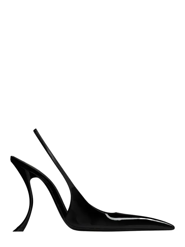 Saint Laurent Slingback High-heeled Sandals With Stiletto Heel And Pointed Toe - Black