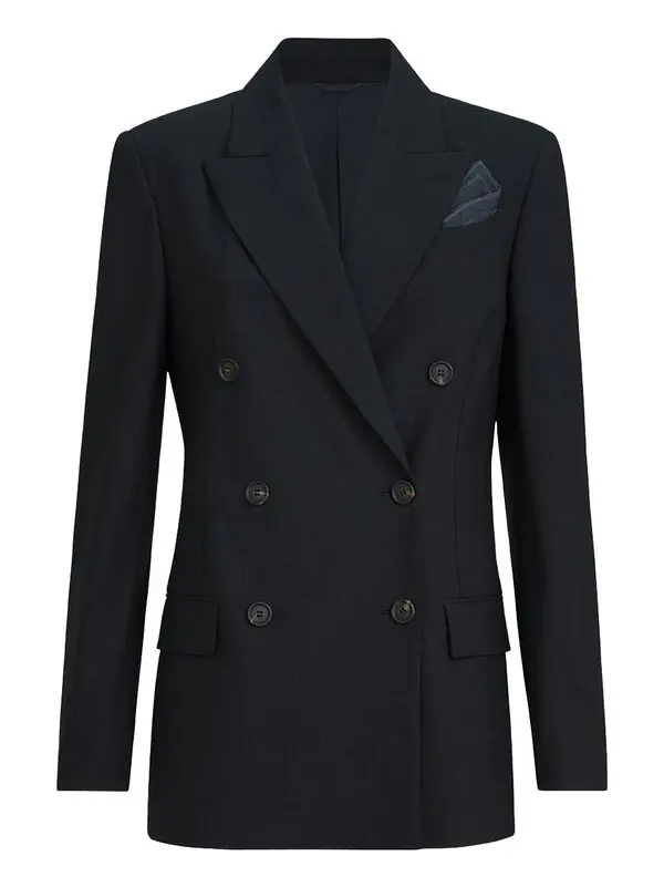Brunello Cucinelli Wool-blend Double-breasted Jacket - Black