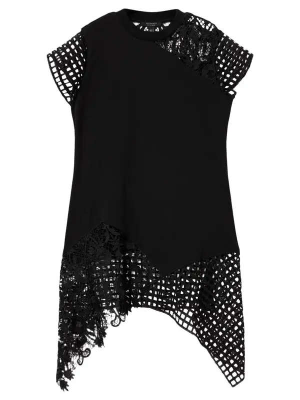 ALLSAINTS Zala Cotton Mesh T-shirt Dress - Black