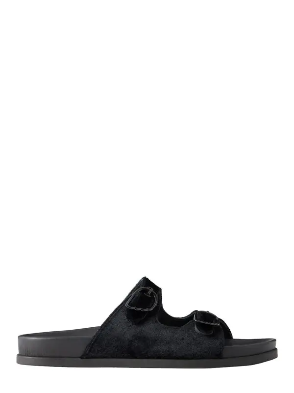 ANCIENT GREEK SANDALS Selestia Velvet Sandals - Black