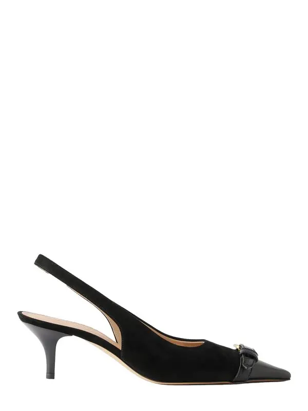 JW Anderson Buckled Suede Slingback Pumps - Black