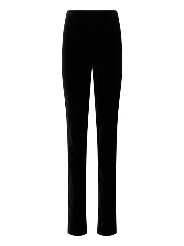Khaite Ryden Wool-blend Velvet Straight-leg Pants - Black