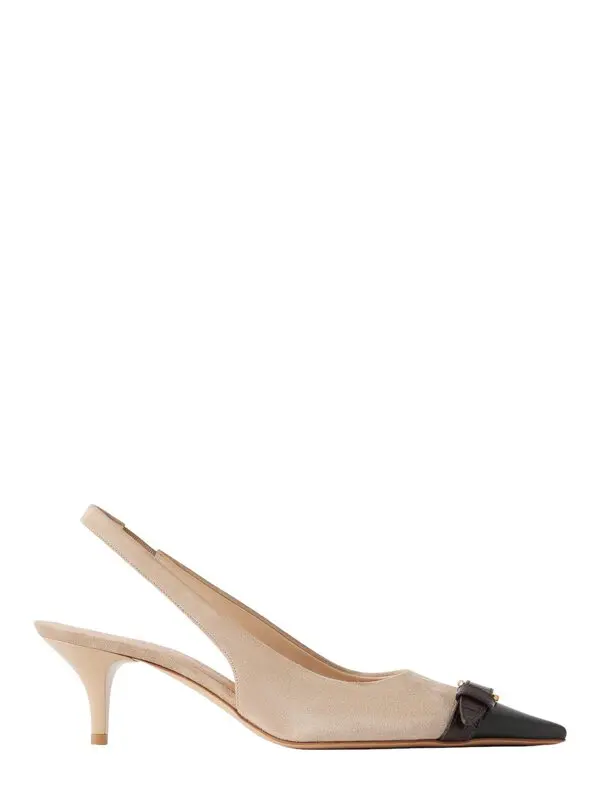 JW Anderson Buckled Suede Slingback Pumps - Neutrals