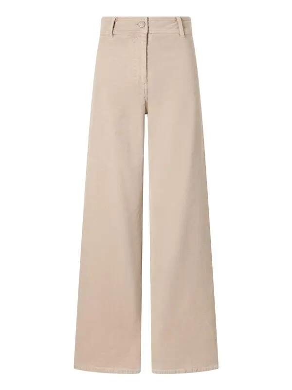 NILI LOTAN Megan Cotton-blend Corduroy Wide-leg Pants - Neutrals