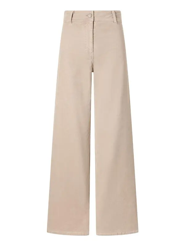 NILI LOTAN Megan Cotton-blend Corduroy Wide-leg Pants - Sand
