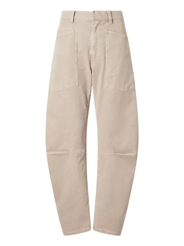 NILI LOTAN Shon Cotton-blend Twill Tapered Pants - Sand