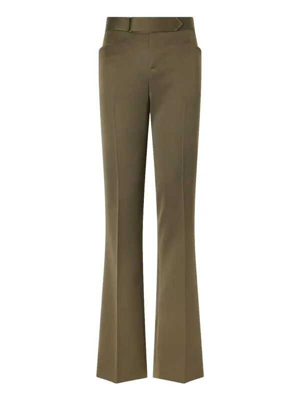 Balmain Wool Straight-leg Tailored Pants - Green