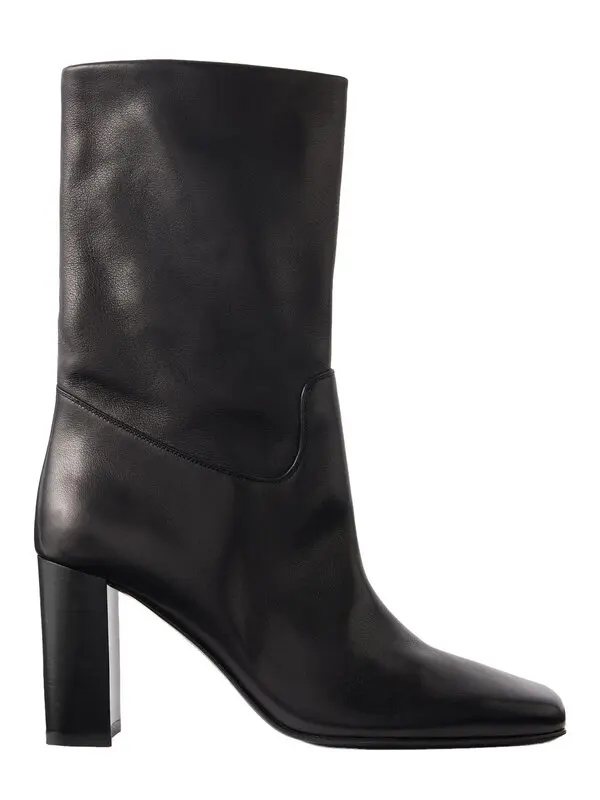 Khaite Petra 55 Leather Ankle Boots - Black