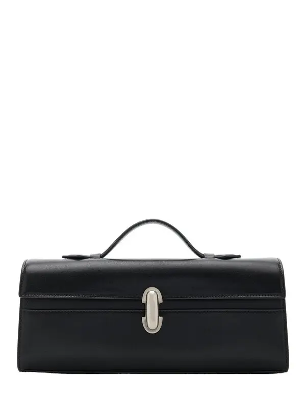 Savette Slim Symmetry Leather Pochette - Black