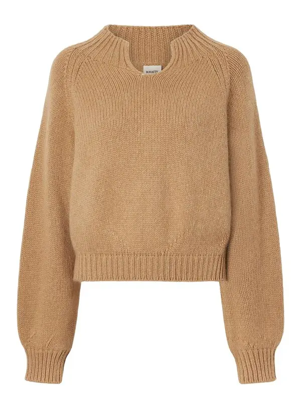 Khaite Cain Lofty Cashmere Sweater - Tan