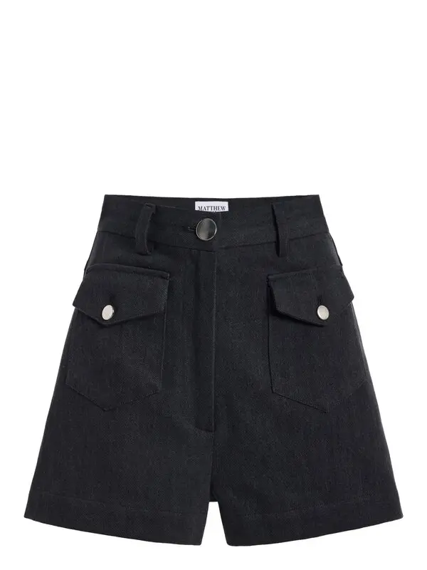 Matthew Bruch High-waist Pocket Hot Short - Black