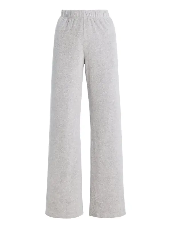 Suzie Kondi Zephyra Cotton-blend Velour Sweatpants - Grey Heather