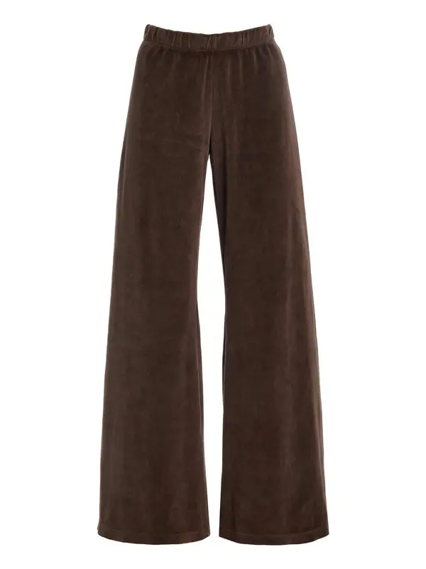 Suzie Kondi Zephyra Velour Straight-leg Pants - Brown
