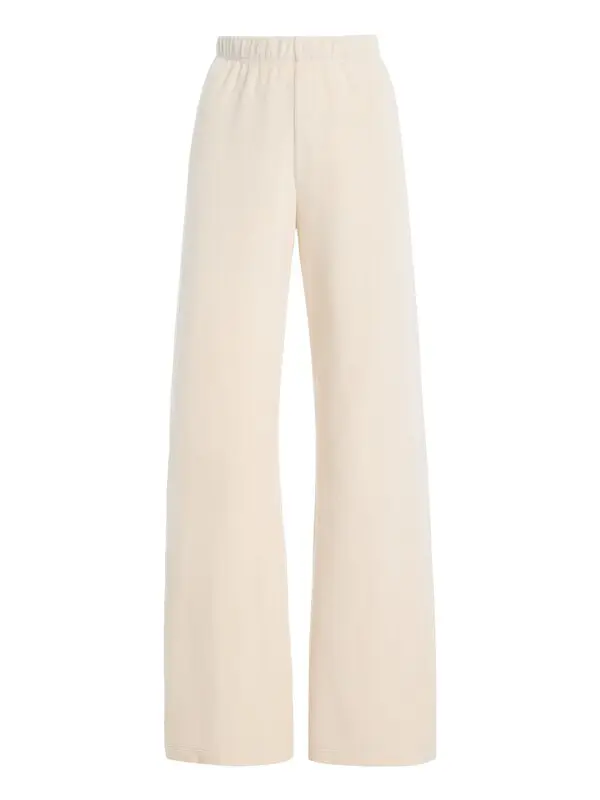 Suzie Kondi Zephyra Velour Straight-leg Pants - Ivory