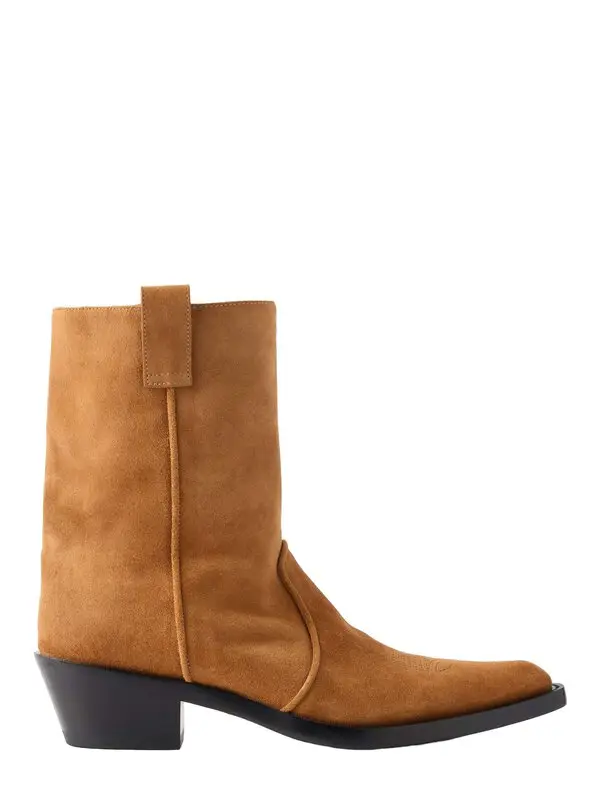 Khaite Clive Suede Ankle Boots - Camel