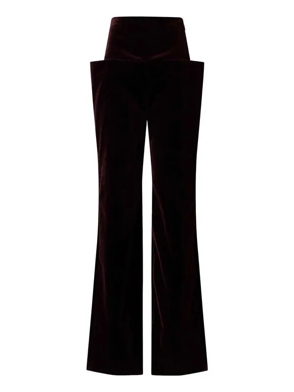 Alaïa High-rise Cotton-velour Trousers - Plum