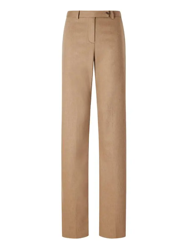 Khaite Hunter Wool And Cashmere-blend Straight-leg Pants - Beige